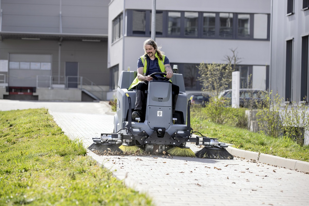 Karcher KM 100/120 R Bp Pack 4SB Ride-on Sweeper - Aspel Cleaning Equipment